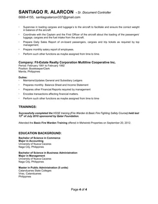 Santiago R Alarcon - Document Control CV- Final | PDF