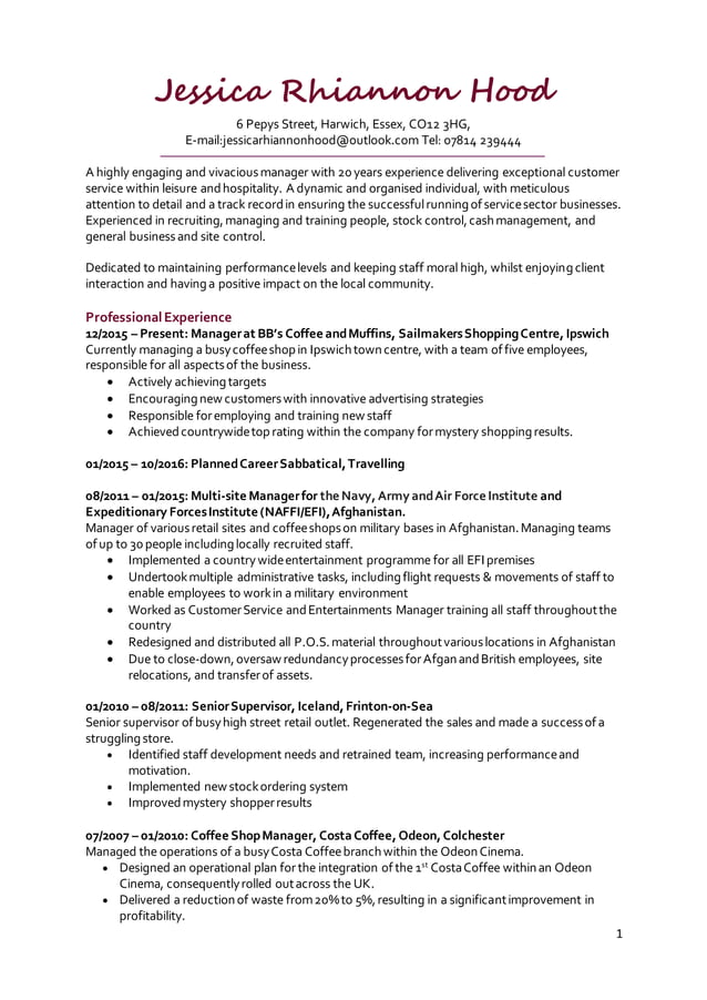 Jessica Hood CV 2016 word new | DOCX