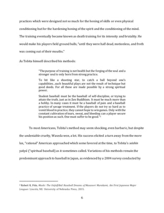 Yakyū-do - Baseball as a Microcosm of Japanese National Character | DOCX