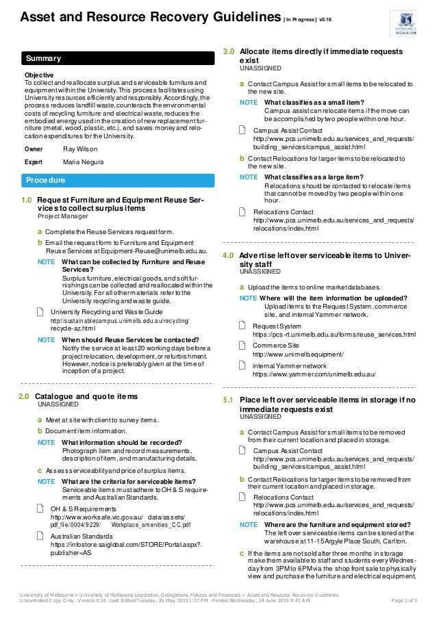 Asset and Resource Recovery Guidelines