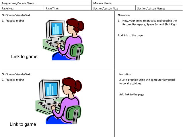 Sample Storyboard Computers 101 | PPT
