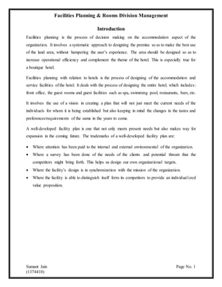 Facilities Planning Hotel Project- Sam | PDF