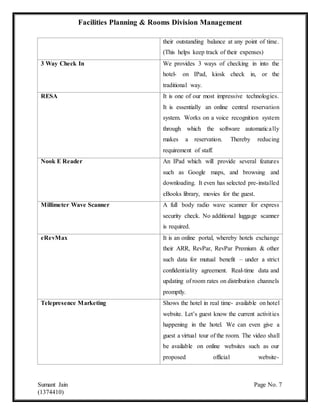 Facilities Planning Hotel Project- Sam | PDF