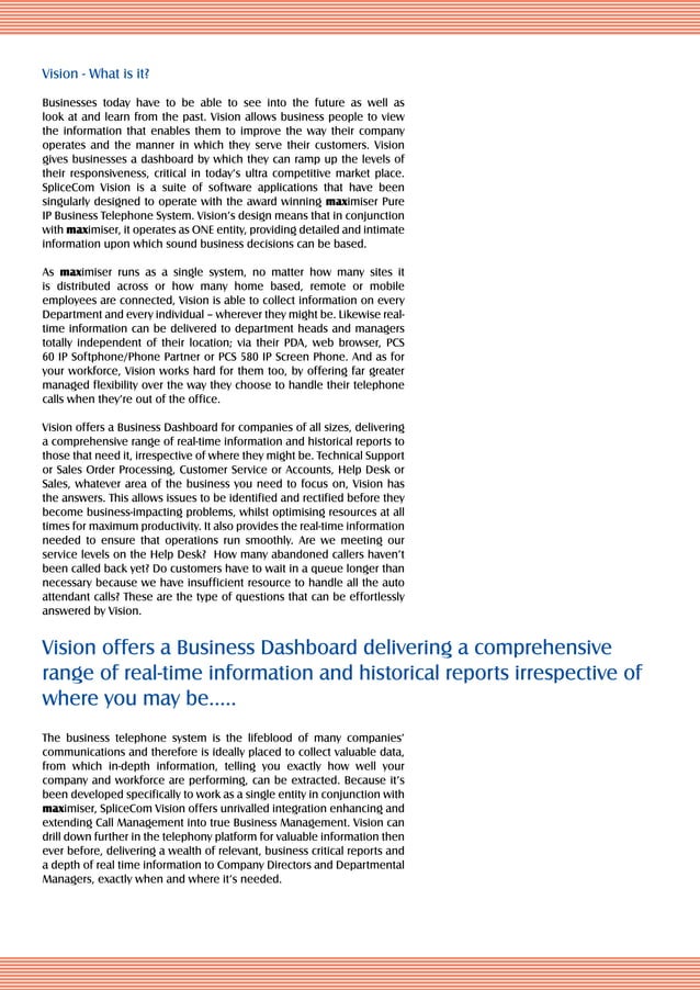 Splicecom Maximiser Vision | PDF | Computing | Technology & Computing