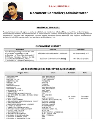 Document Controller and Admin Executive-Murugesan SA - Copy | DOC