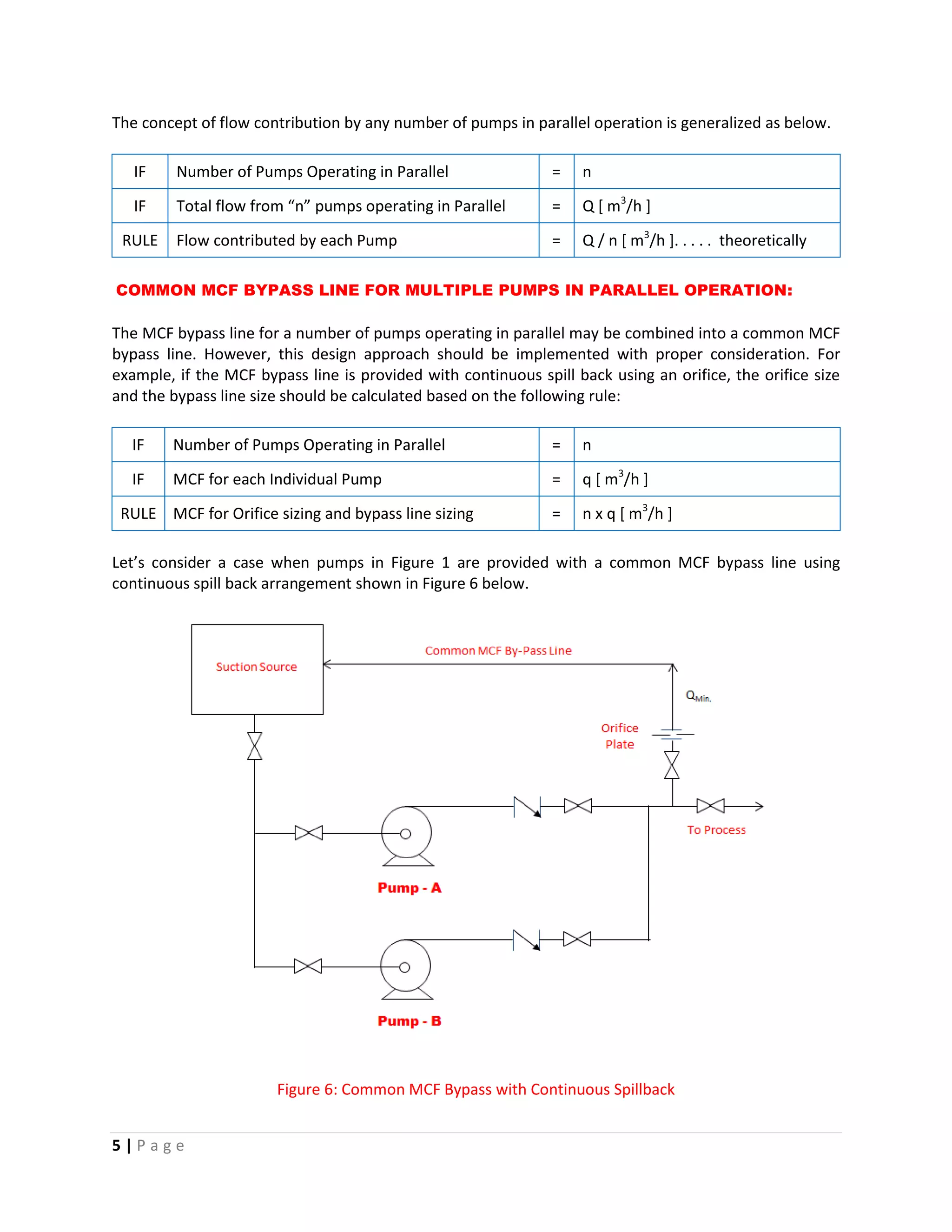 Common MCF Bypass Line for Multiple Pumps | PDF