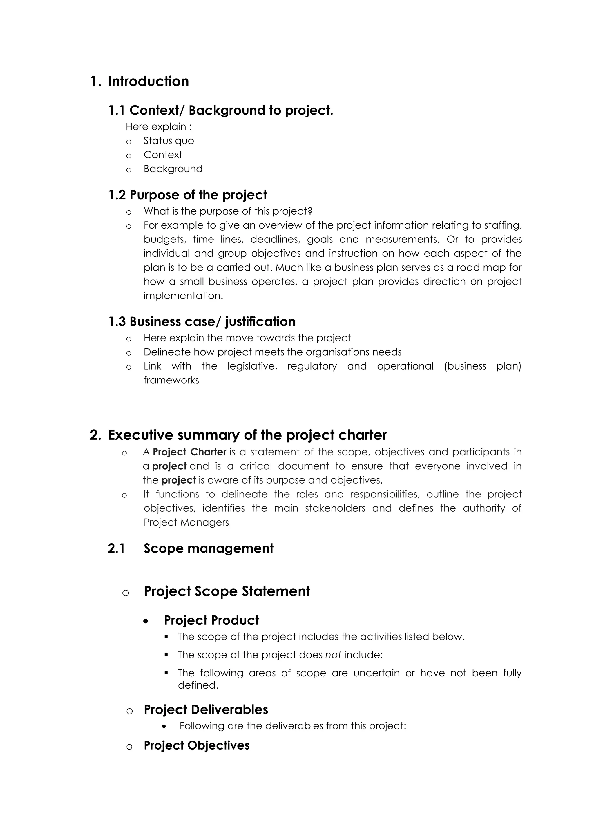 Proposed project plan template | PDF