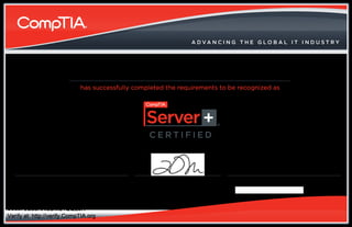 CompTIA Server+ certificate | PPT