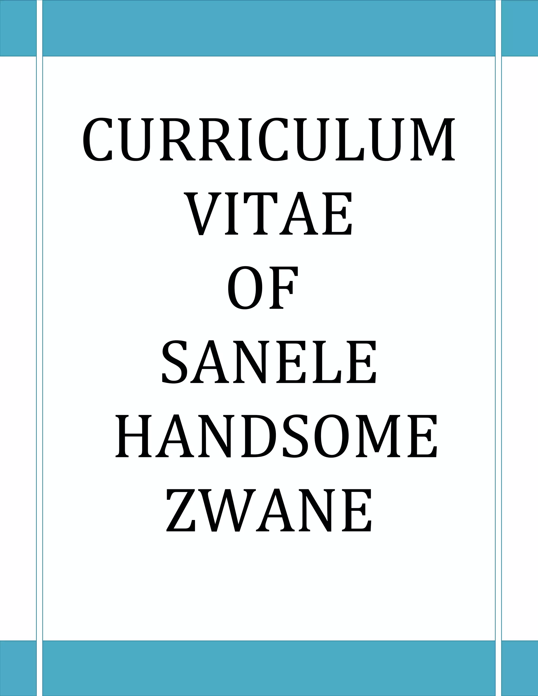 ZWANE SANELE CV | PDF