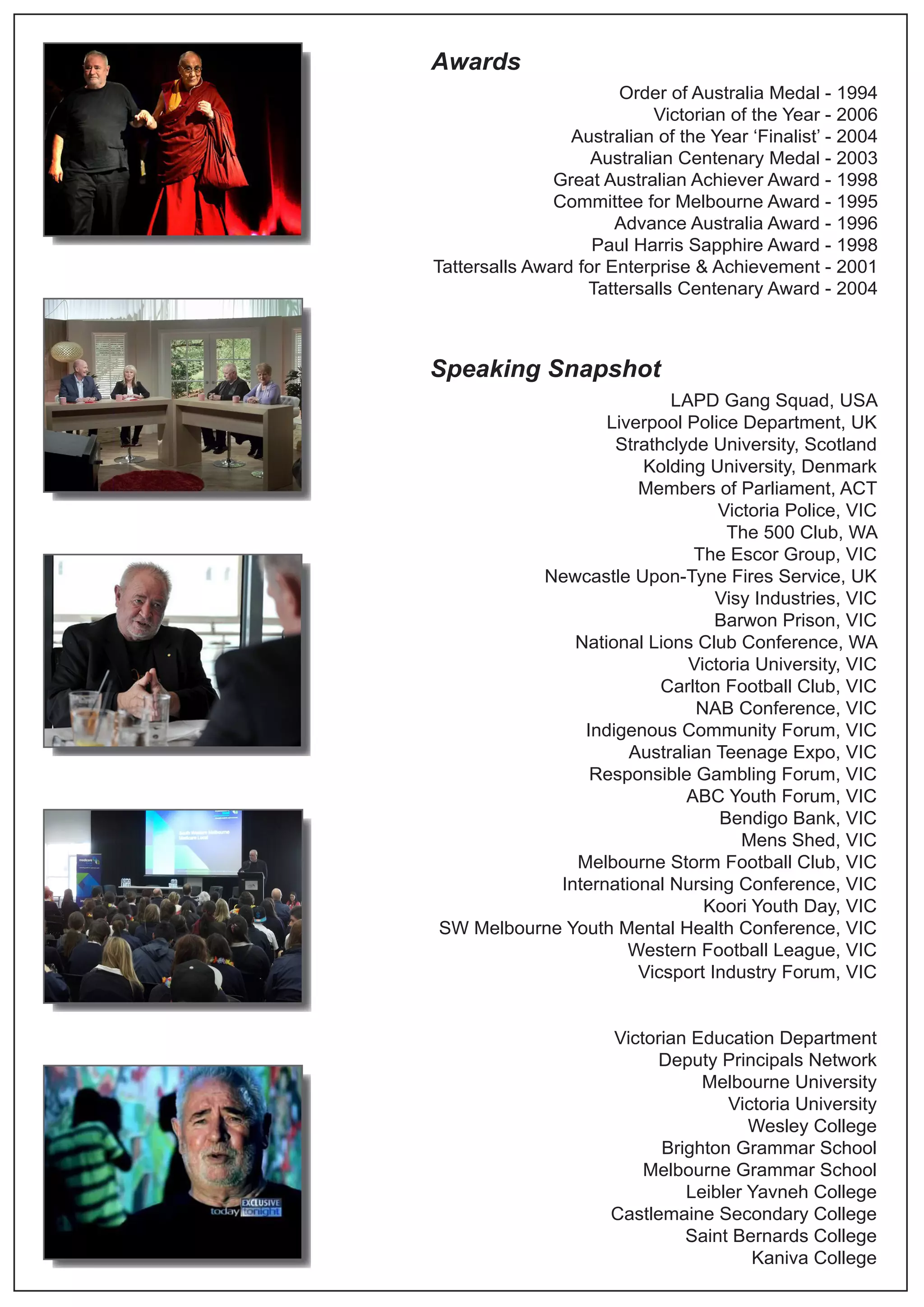 **Les Twentyman OAM Speakers CV AR | PDF