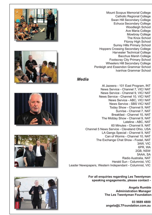 **Les Twentyman OAM Speakers CV AR | PDF