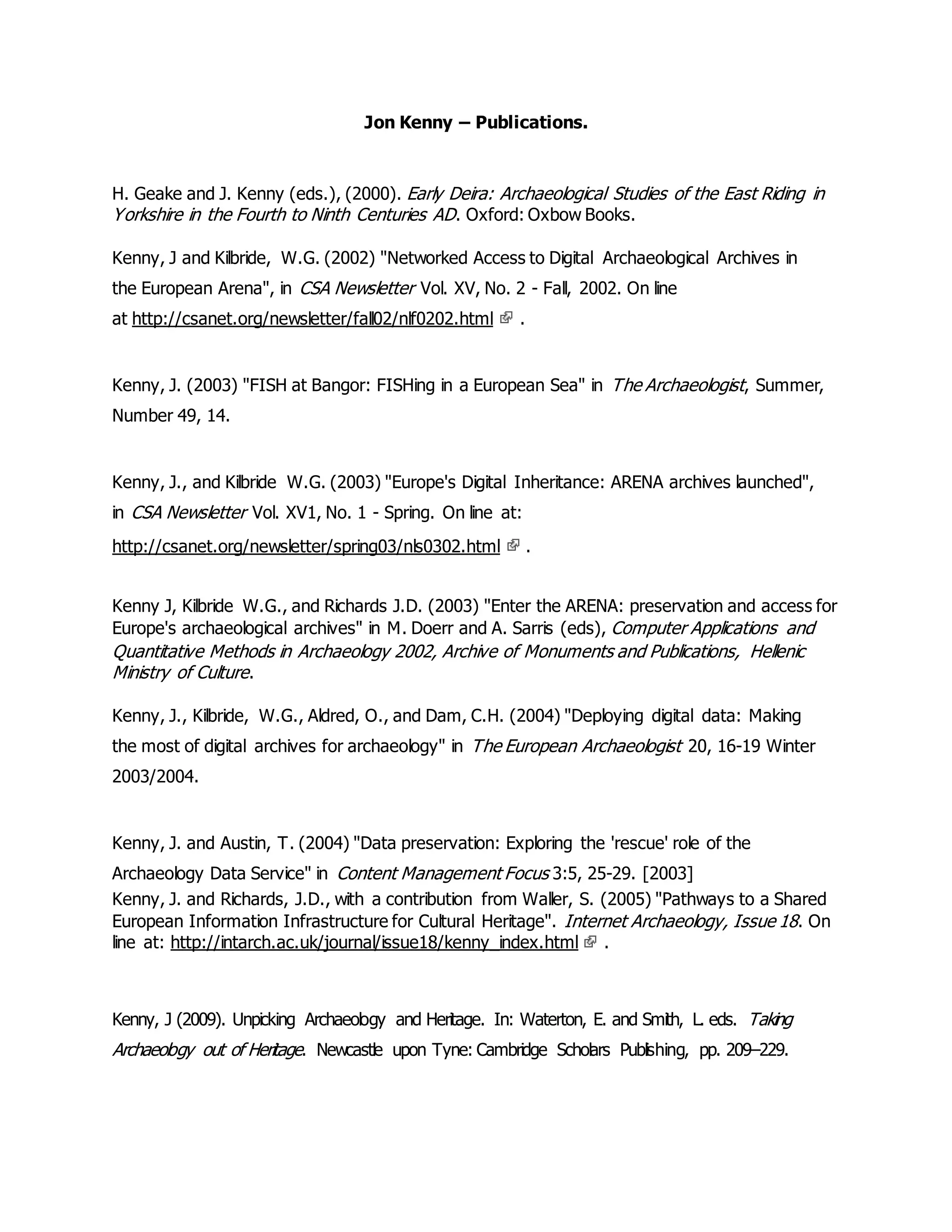 Jon Kenny Publications | DOCX