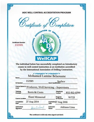 IADC certificate | PDF