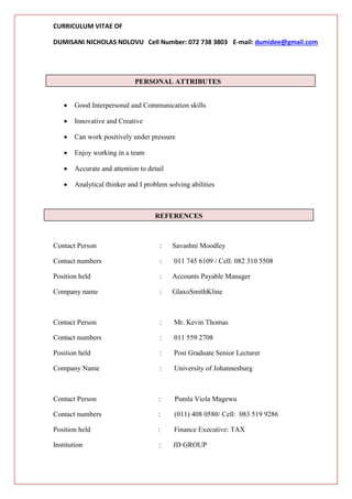 DUMISANI CV | PDF