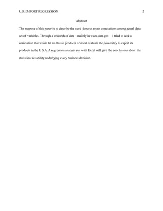 Regression Analysis - Export market opportunity | PDF