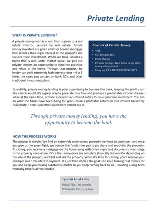 Private Money Lender Credibility Packet | PPTX