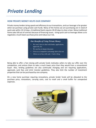 Private Money Lender Credibility Packet | PPTX