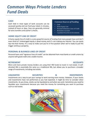 Private Money Lender Credibility Packet | PPTX