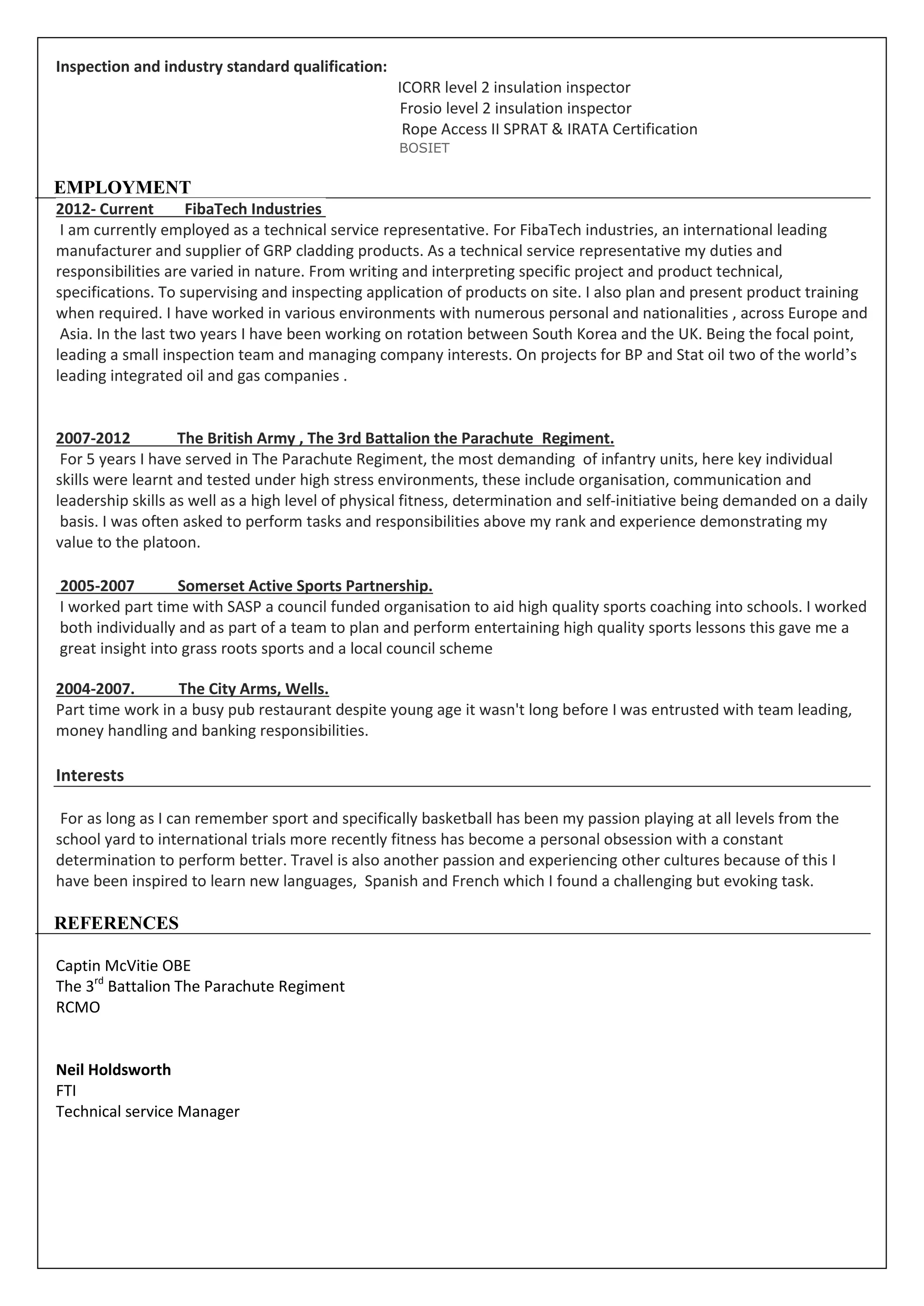 CV Callum Diligent | PDF