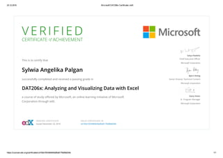 Microsoft DAT206x Certificate _ edX | PDF