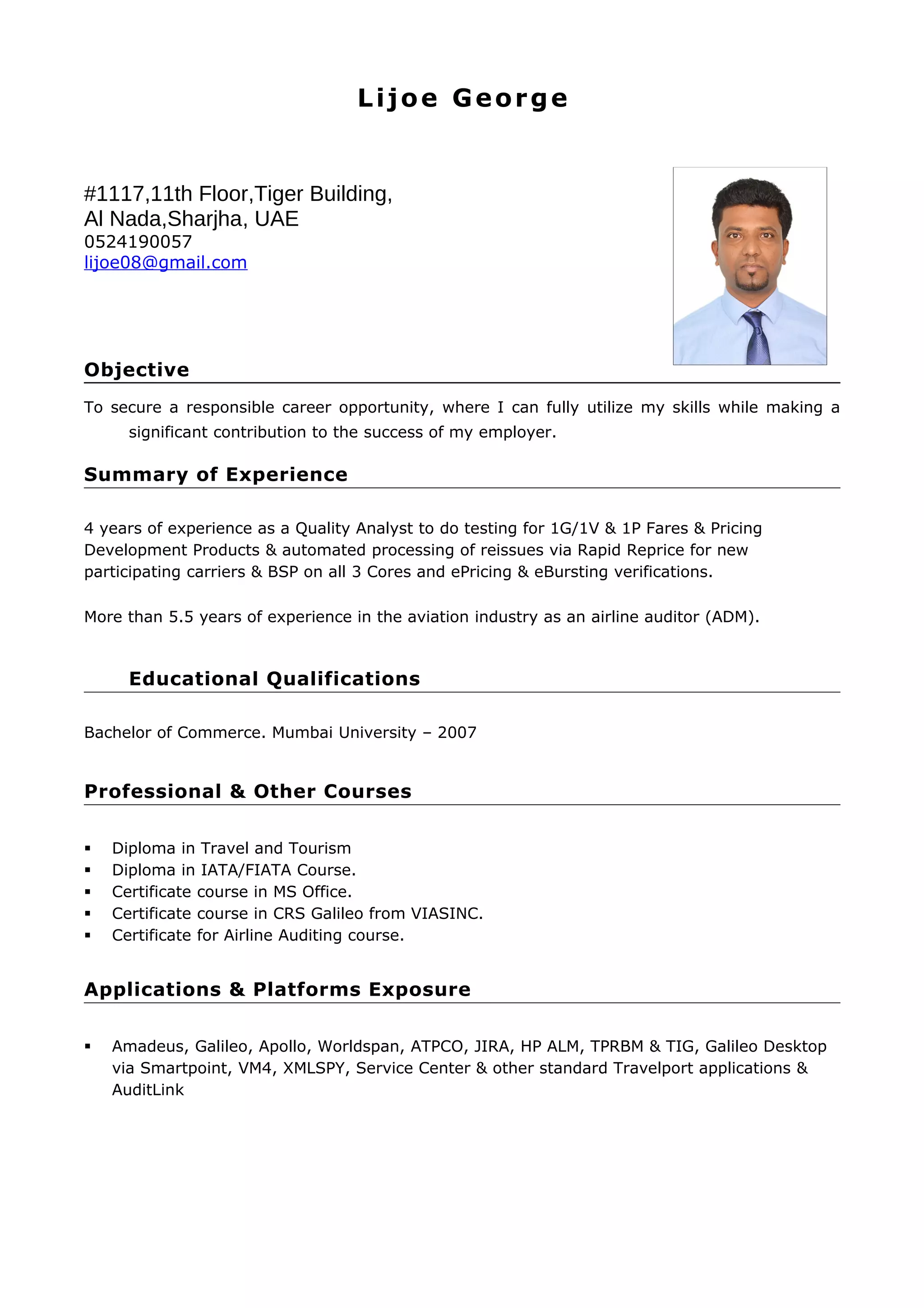 CV Lijoe George | PDF