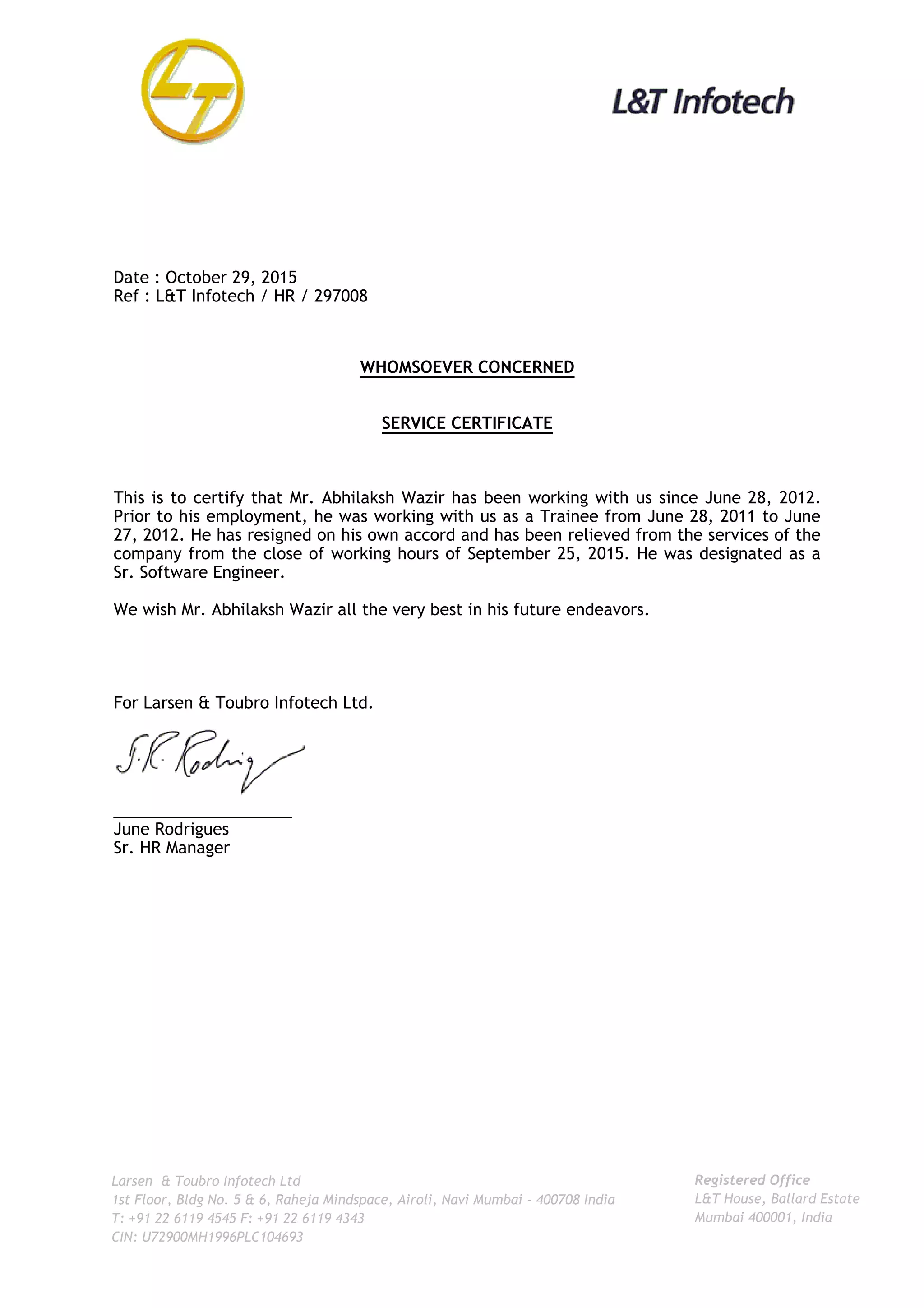 Service-Certificate | PDF