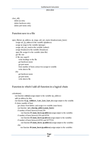 SubNetwork Calculator (Python Project) | DOCX