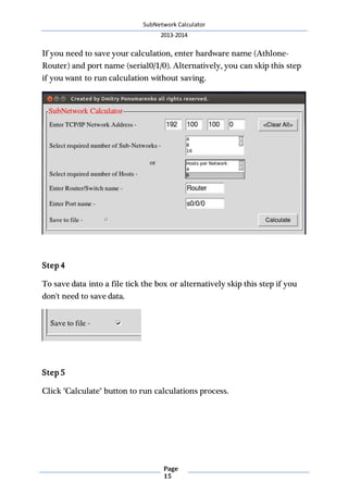 SubNetwork Calculator (Python Project) | DOCX