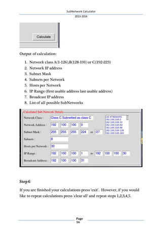SubNetwork Calculator (Python Project) | DOCX