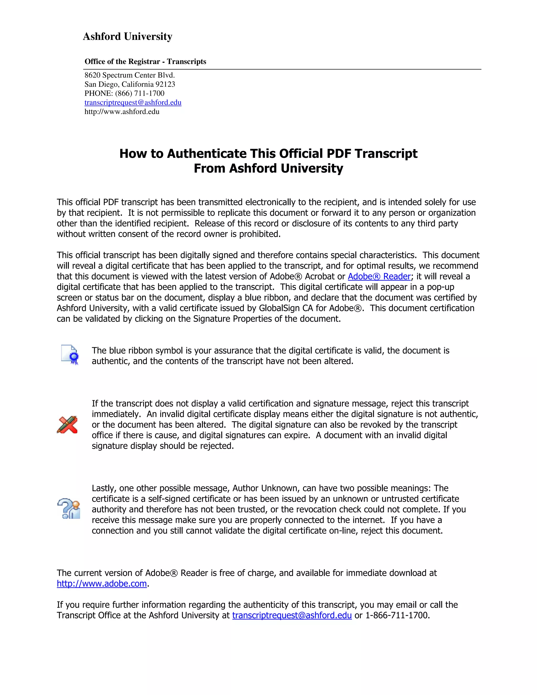 Official Transcripts | PDF