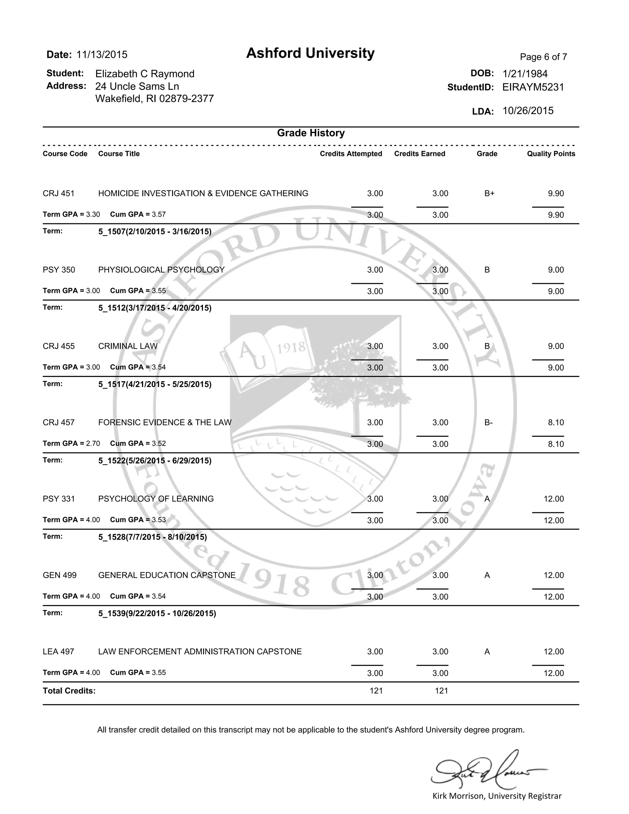 Official Transcripts | PDF