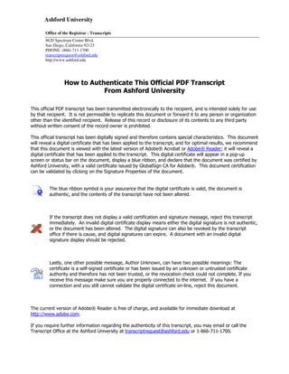 Official Transcripts | PDF