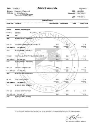 Official Transcripts | PDF