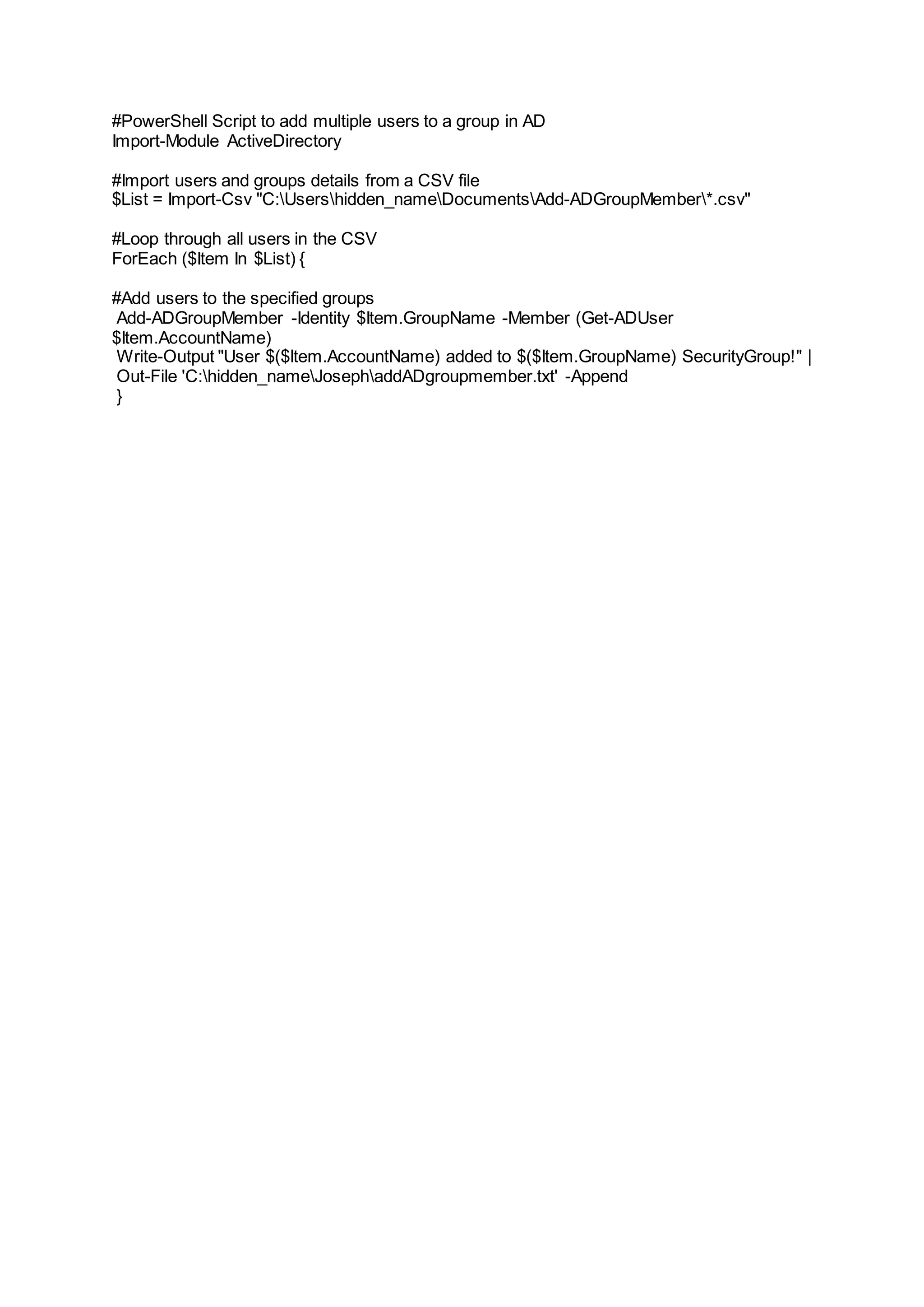 Powershell Script To Add Multiple Users To A Group In Ad Pdf 1830