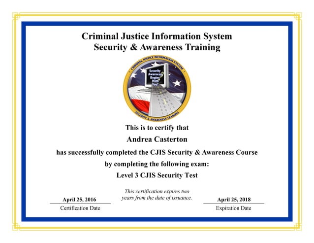 Andrea Casterton CJIS | PDF