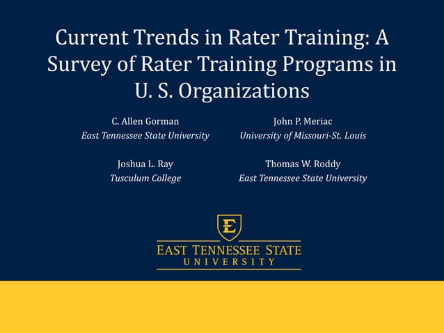 Survey of Rater Training Programs | PPT