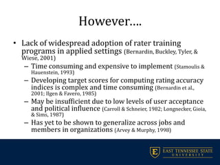 Survey of Rater Training Programs | PPT