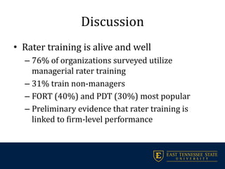 Survey of Rater Training Programs | PPTX