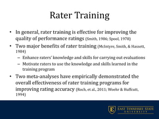Survey of Rater Training Programs | PPTX