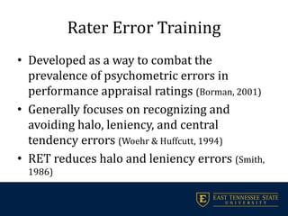 Survey of Rater Training Programs | PPT