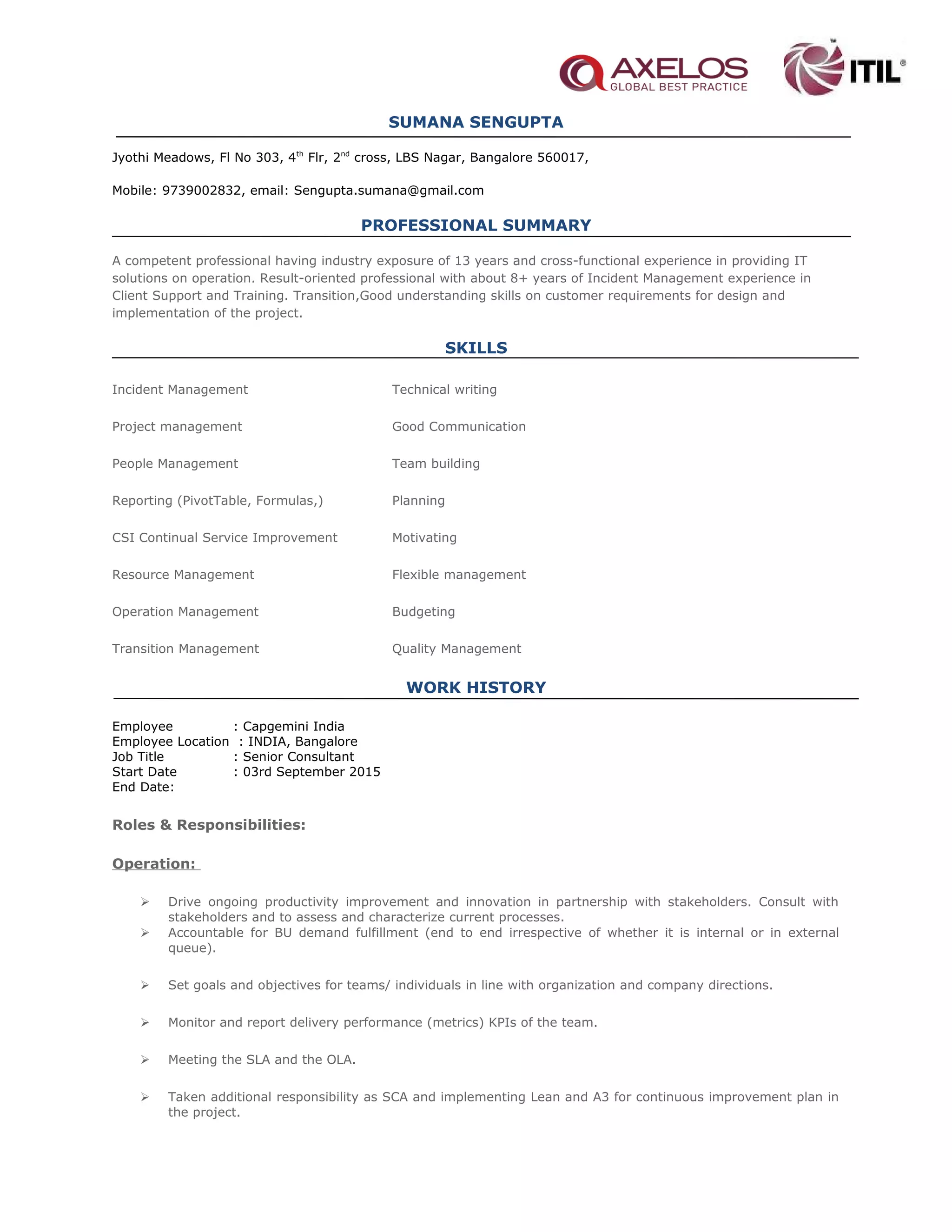 Resume_Sumana | PDF | Free Download