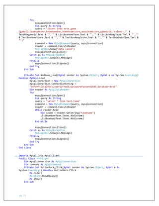 Massachusetts Indoor Soccer League Database | DOCX | Databases | Computer Software and Applications