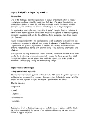 A practical guide to service improvement in healthcare. | DOCX