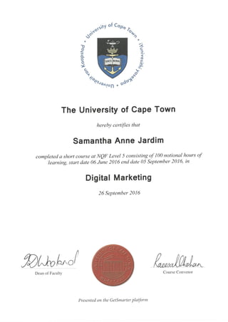sam uct certificate | PDF