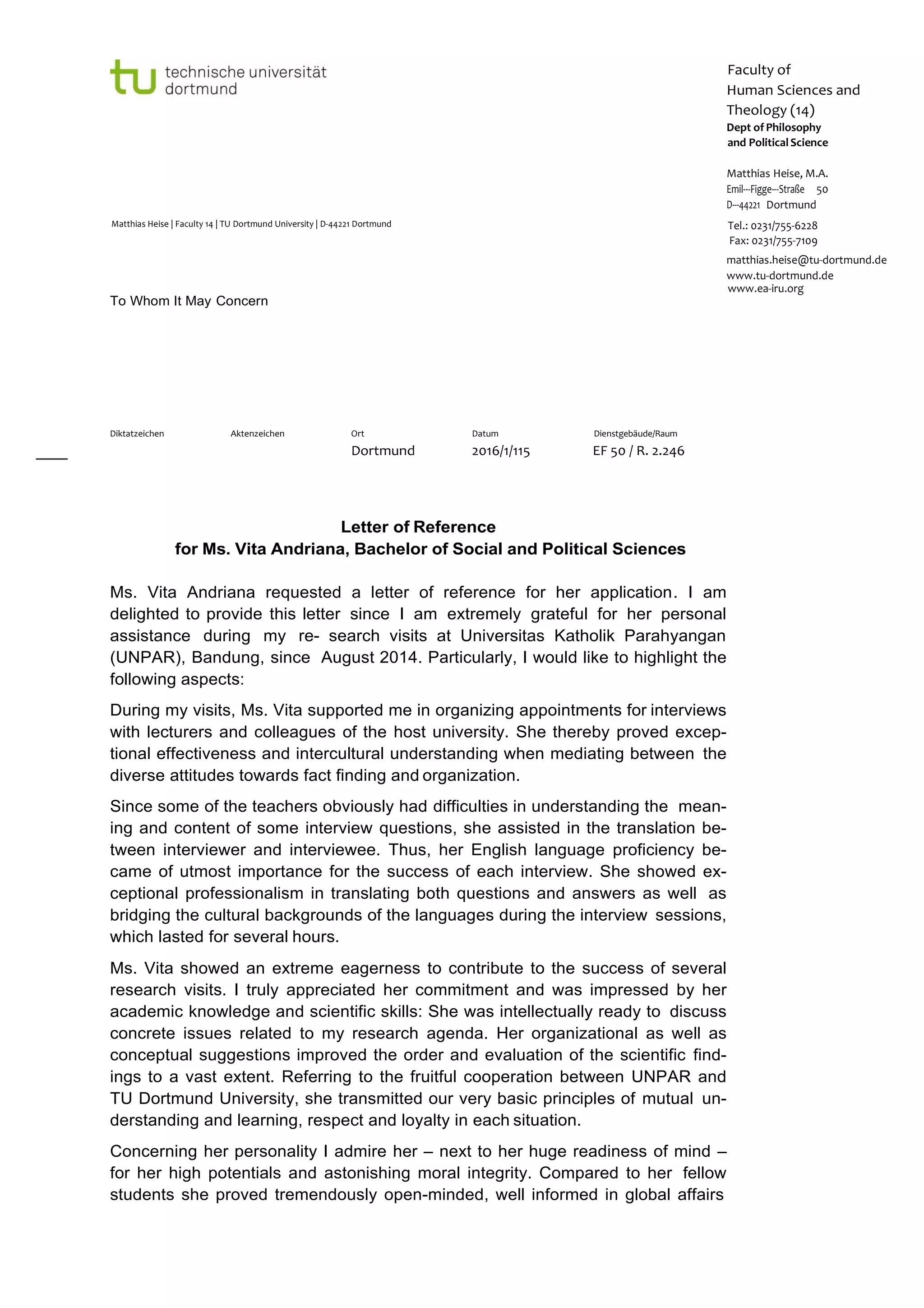 Andriana_Letter of Reference 2015-1-6 | PDF | Education