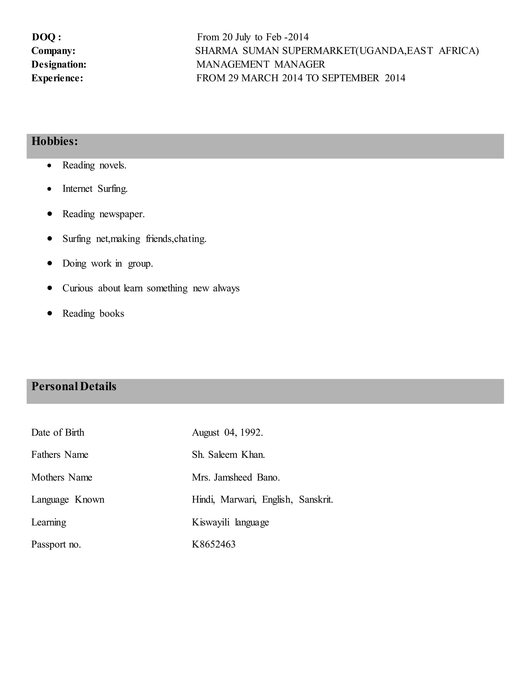 Shahzaad khan CV | DOCX | Technology & Computing