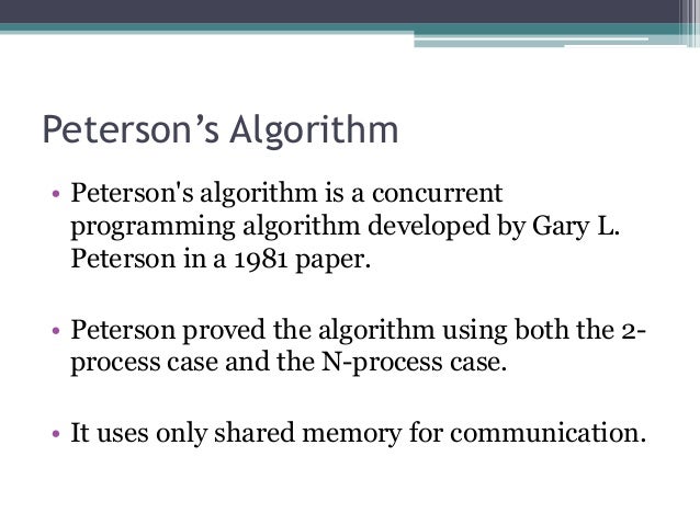 Mutual Exclusion using Peterson's Algorithm