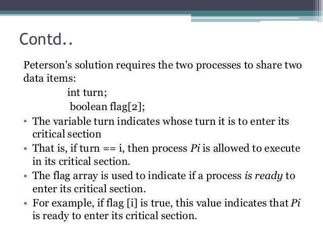 Mutual Exclusion using Peterson's Algorithm