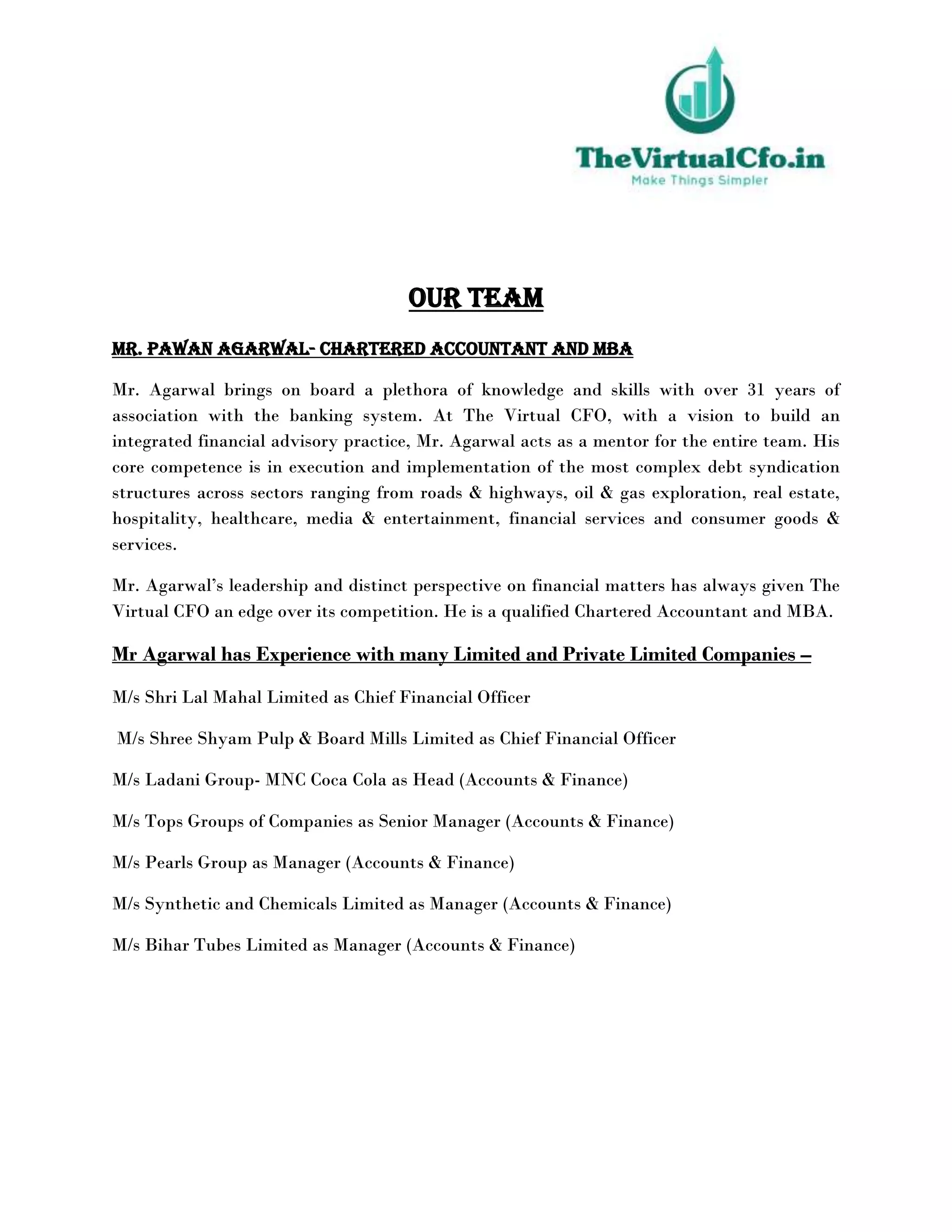 complete virtual cfo profile | PDF | Free Download