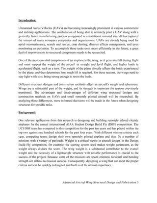 UROP Proposal Advanced Aircraft Wing Structural Design and Fabrication ...